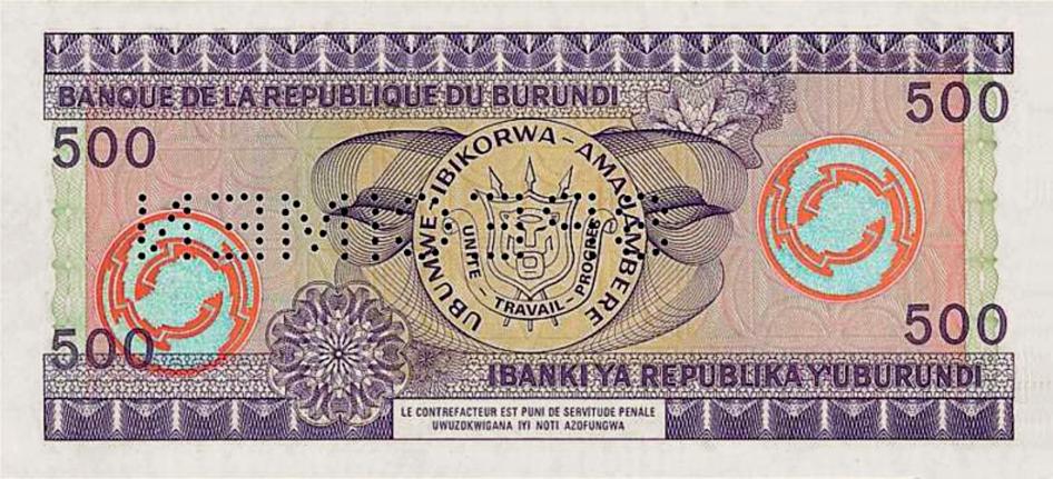 Will's Online World Paper Money Gallery - BURUNDI